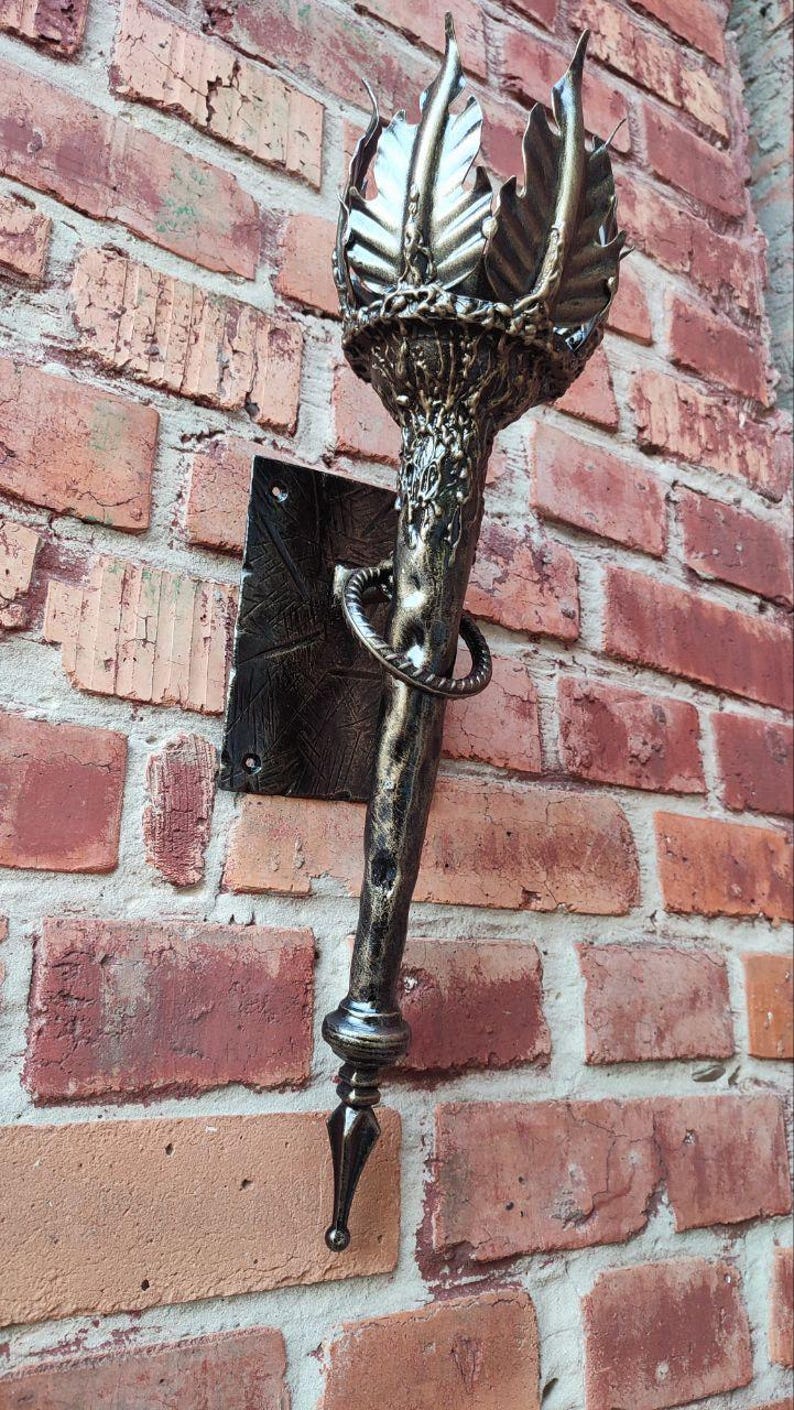 Forged Lamps & Torcheshand Forged Medieval Wall Torch | Wrought Iron ...