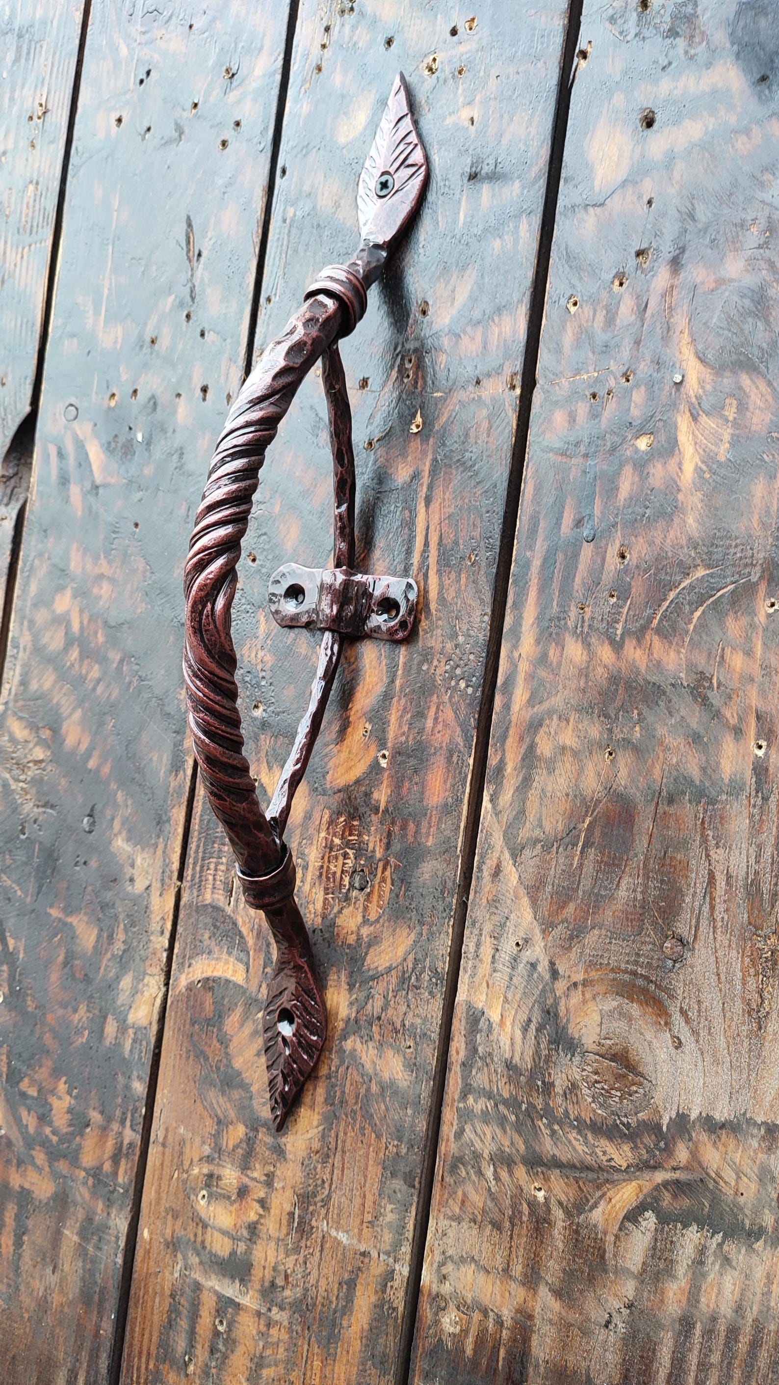 Wroughtiron Door Handle Medieval Style Rustic Decor Archery Blacksmith ...