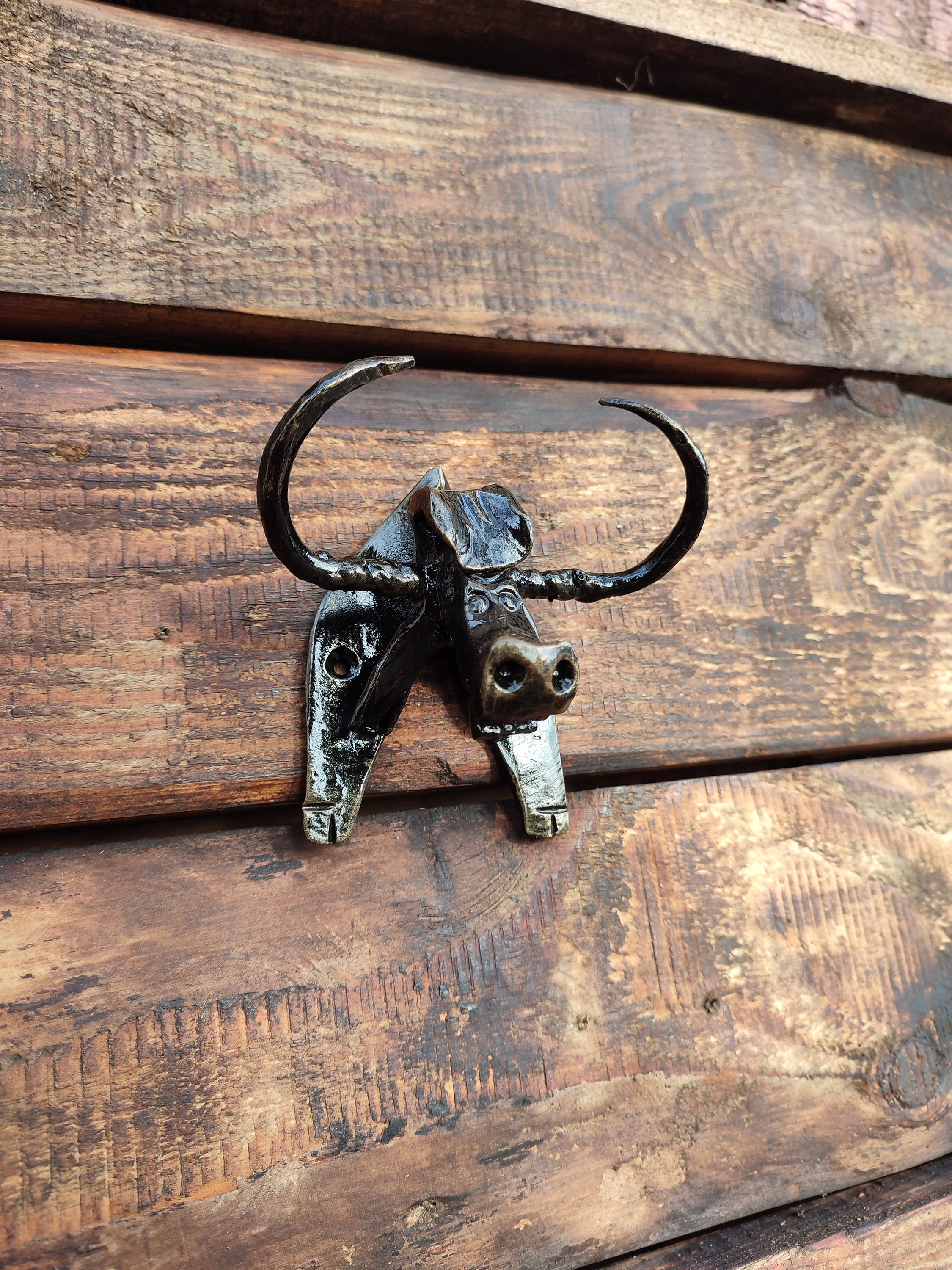 Bull Head Wall Hook. Hanger in the Hallway. A Gift for Bull Lovers ...
