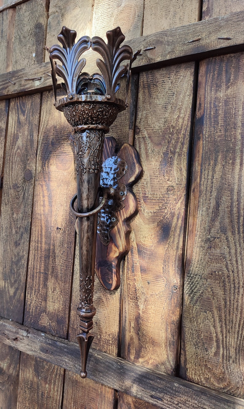 Lamp. Iron Sconce. Wall Decor. the Torch of the Middle Ages. the Steel ...