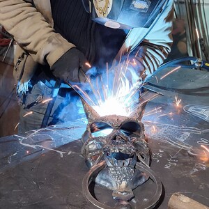 Hell Demon Horned Skull Hanging Door Knocker Heavy Duty Gothic Home ...