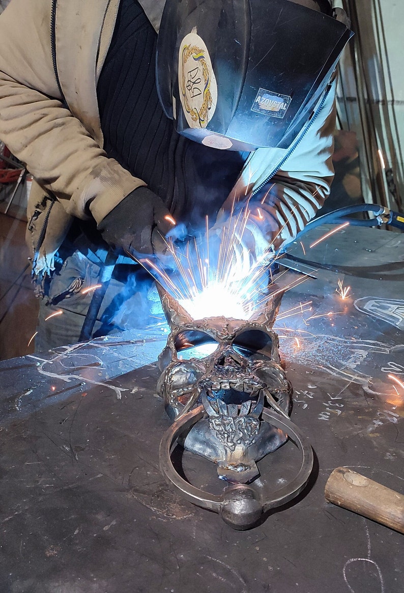 Hell Demon Horned Skull Hanging Door Knocker Heavy Duty Gothic Home ...