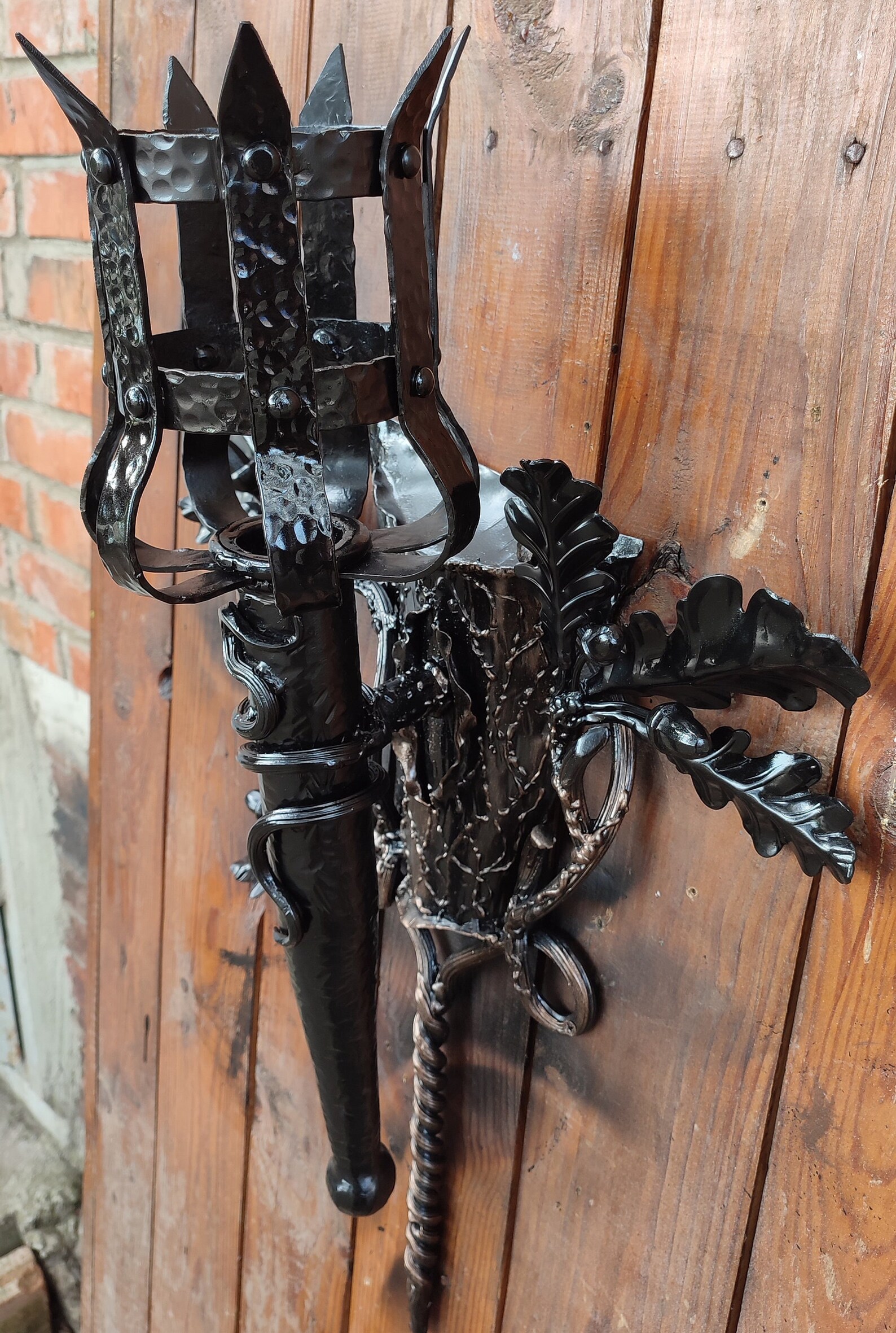 Medieval Torch Fantasy Wall Sconce Rustic Wall Lamp Wrought Iron Wall ...