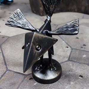 Wrought Iron Crow Metal Crow Wrought Iron Sculpture Metal Figurine Crow ...