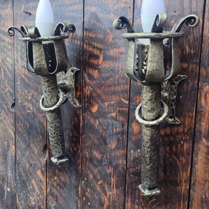 Hand Forged Medieval Wall Torch – Viking Style Steel Sconce – Rustic ...