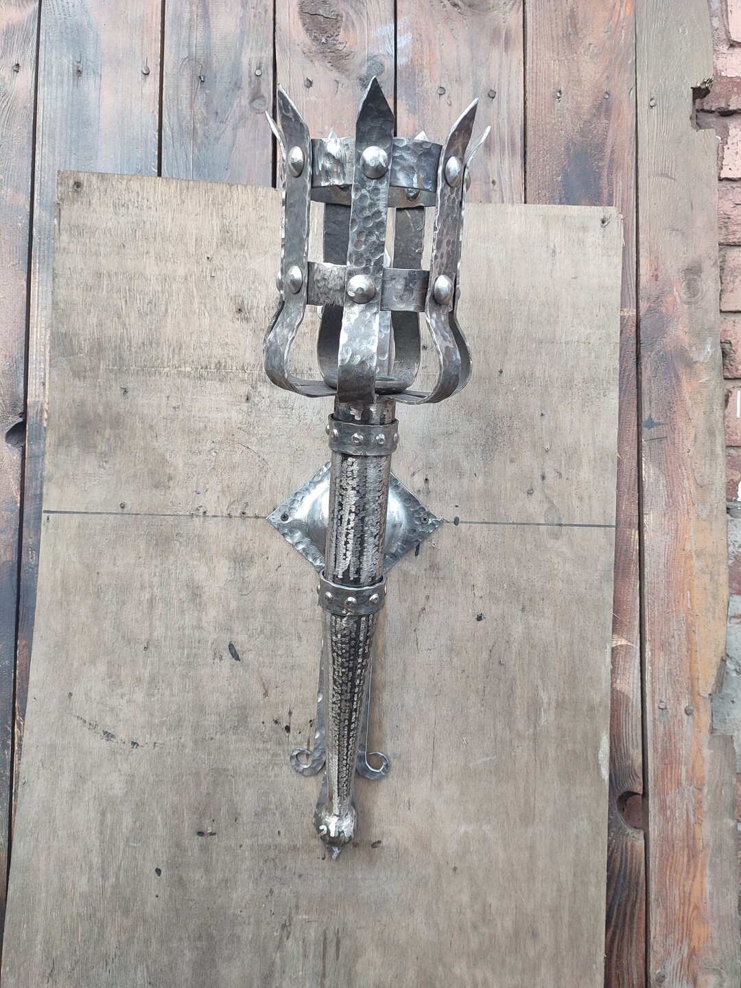 Lantern Sconce. Viking Metal Torch. Yard Lighting. Ancient Era. Steel ...