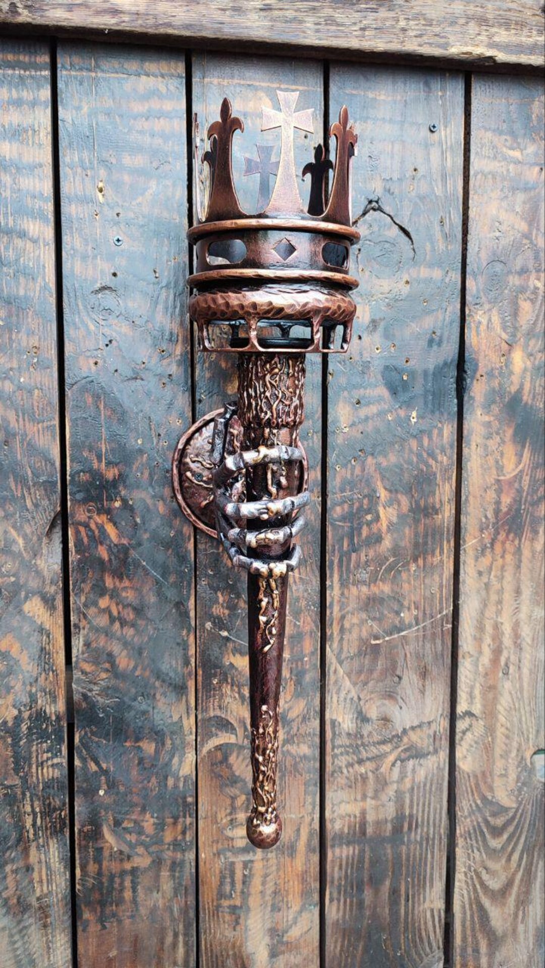 Medieval Wall Sconce – Wrought Iron Candle Holder, Gothic Castle Torch ...