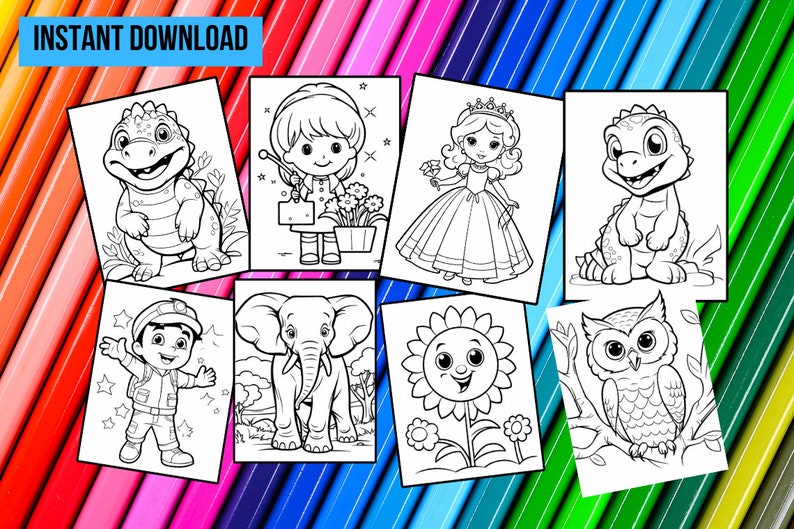 150 Easy Coloring Pages for Kids, Toddlers, Preschoolers Toddlers ...