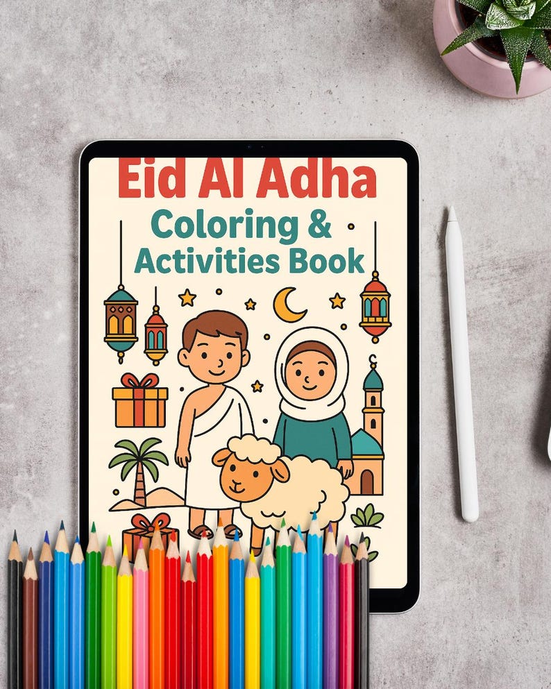 Eid Al-adha Coloring and Activity Book– 40 Pages Printable Eid Crafts ...