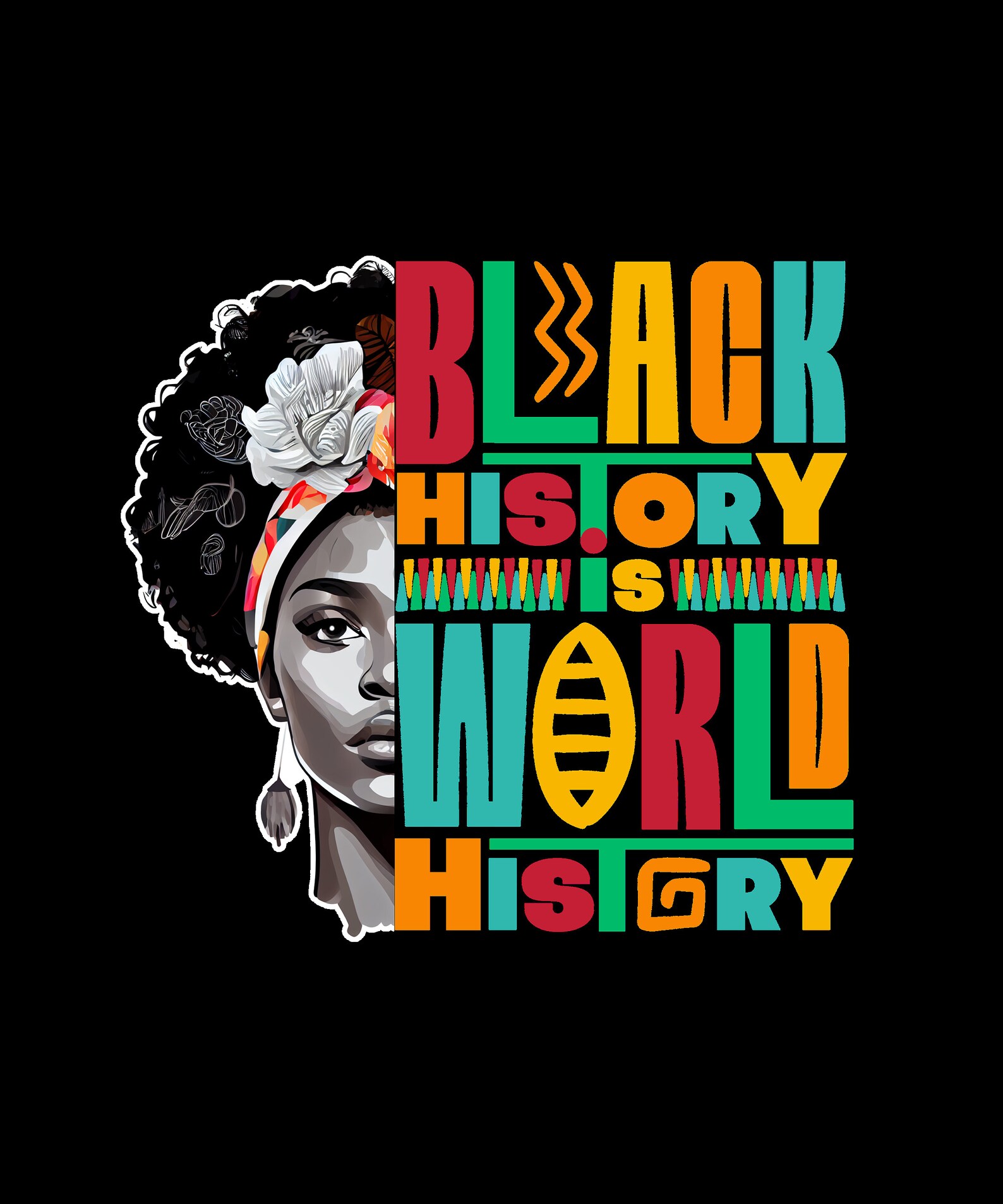 Black Woman Png, Pdf, Svg; Afro Black History; Black Pride; Black ...