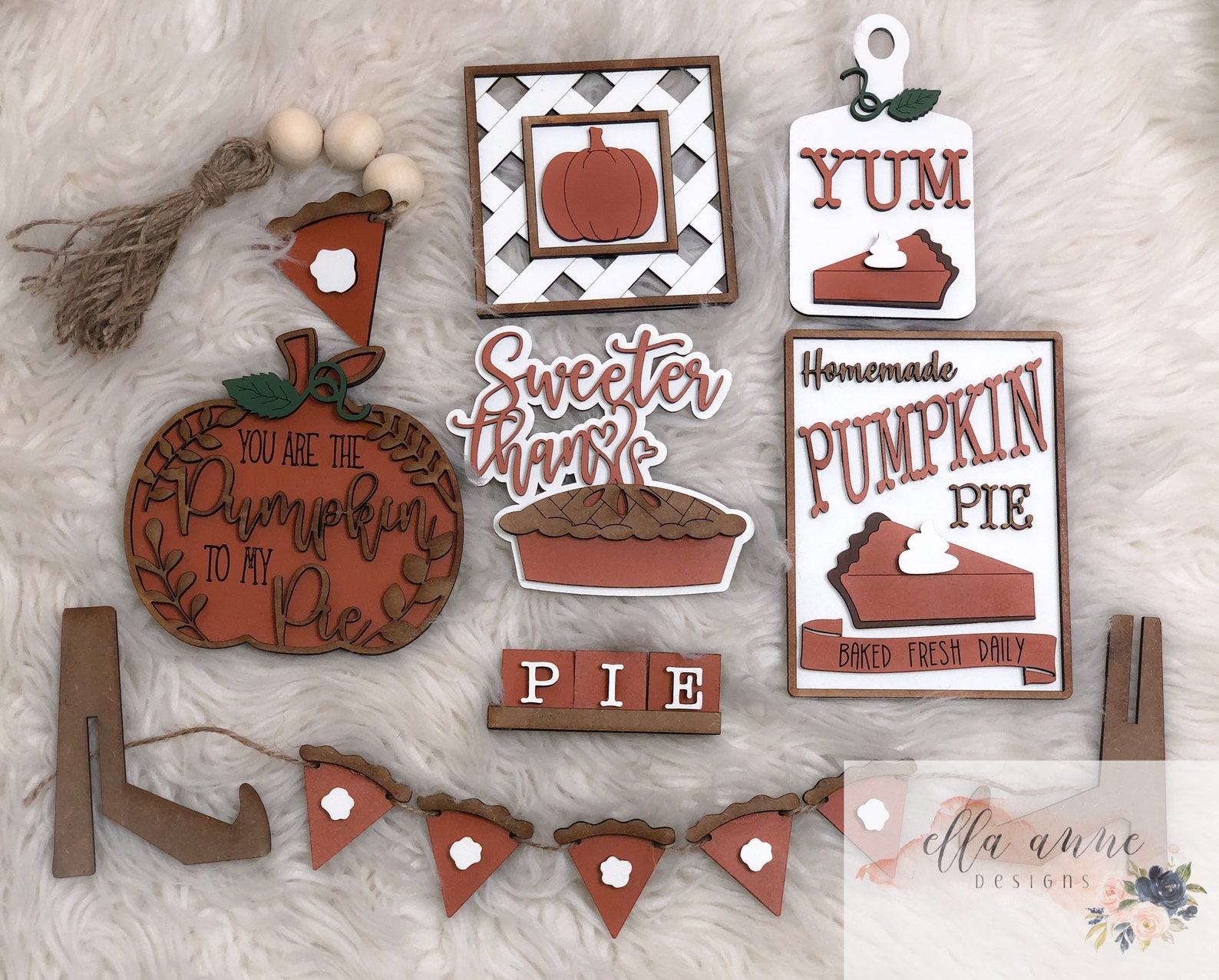Pumpkin Pie Tier Tray Decor, Pumpkin, Orange, Homemade, Pumpkin Pie - Etsy