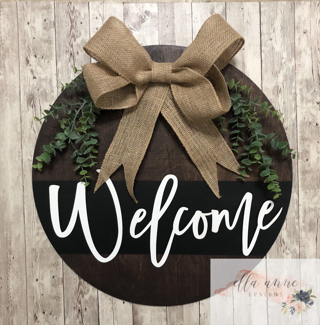 15” or 18” Round Welcome Sign - Etsy