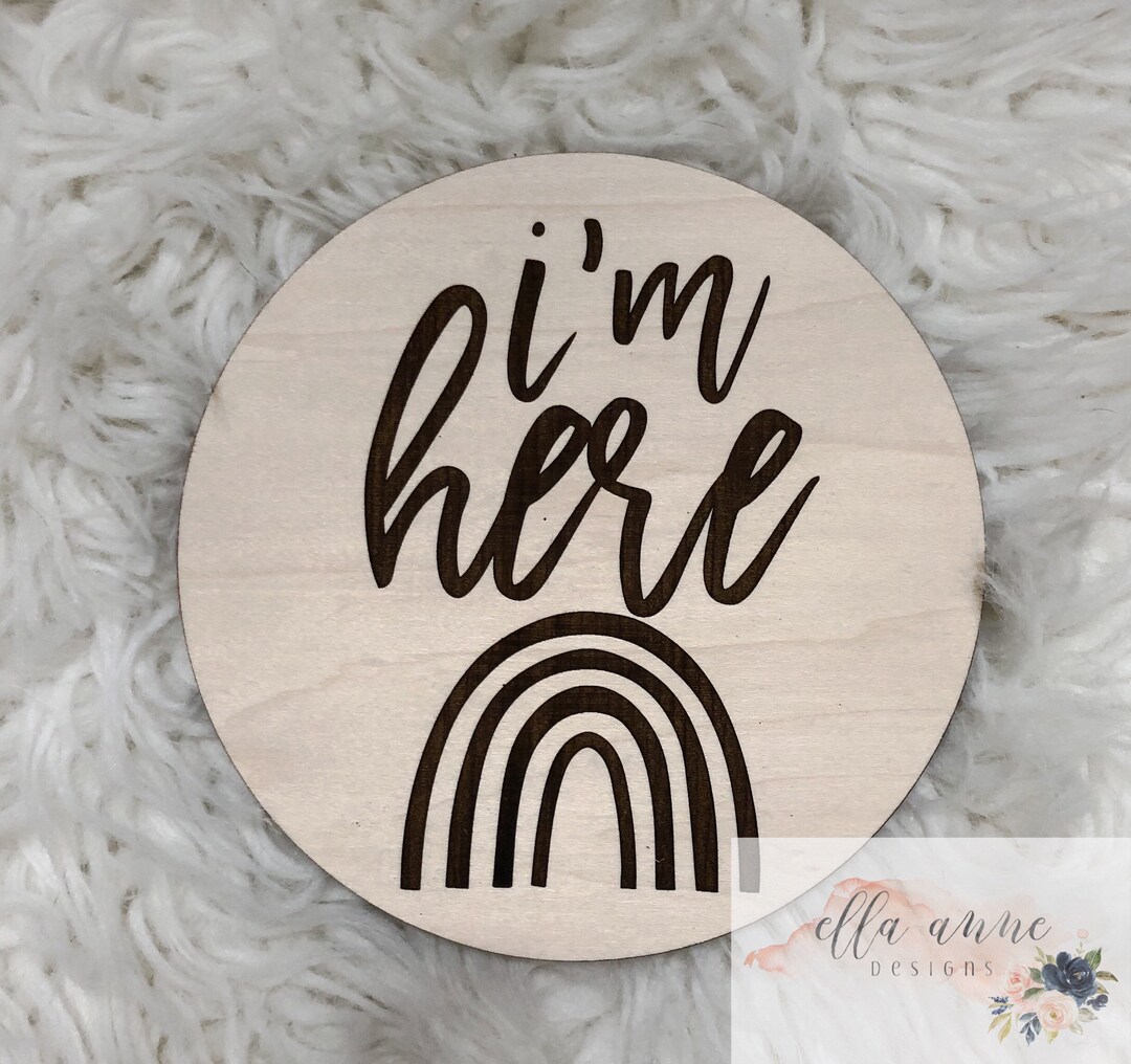 Estoy aquí, mini letrero de madera - Etsy España