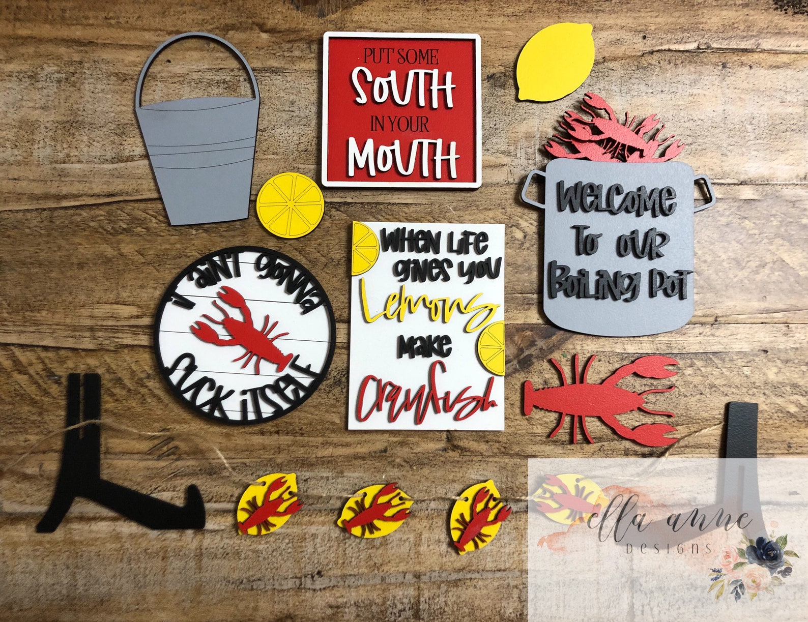 Crawfish Tier Tray Decor, Crawfish Party, Party, Crawfish, Red, Black ...