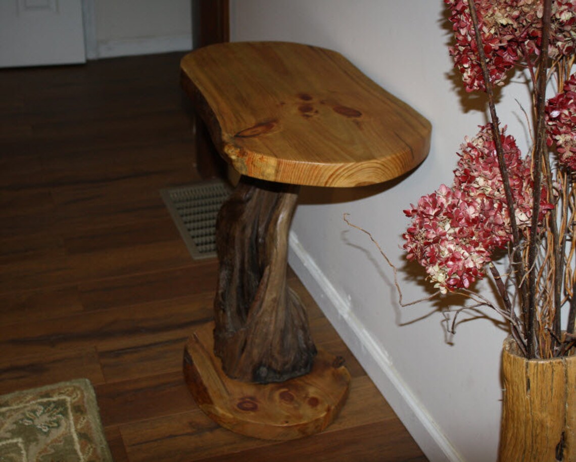 Live Edge Driftwood End Console Entryway Table. | Etsy