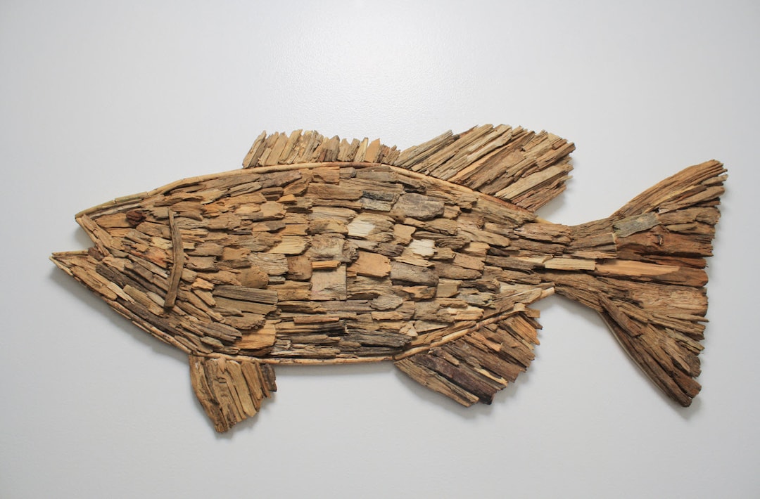 Handmade Driftwood Fish Bass .wall Art. Driftwood Decor. - Etsy
