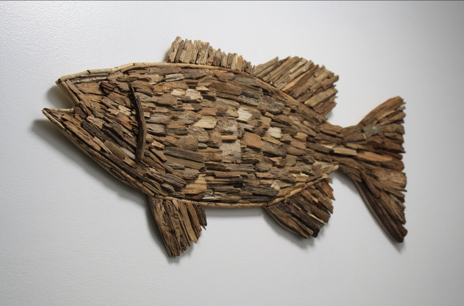 Handmade Driftwood Fish Bass .wall Art. Driftwood Decor. - Etsy