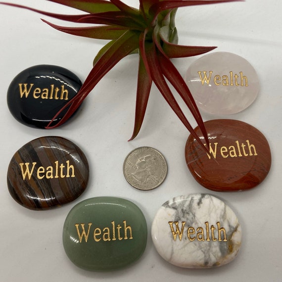 Assorted Crystal Gemstone WEALTH Carry Stone Worry Stone | Etsy