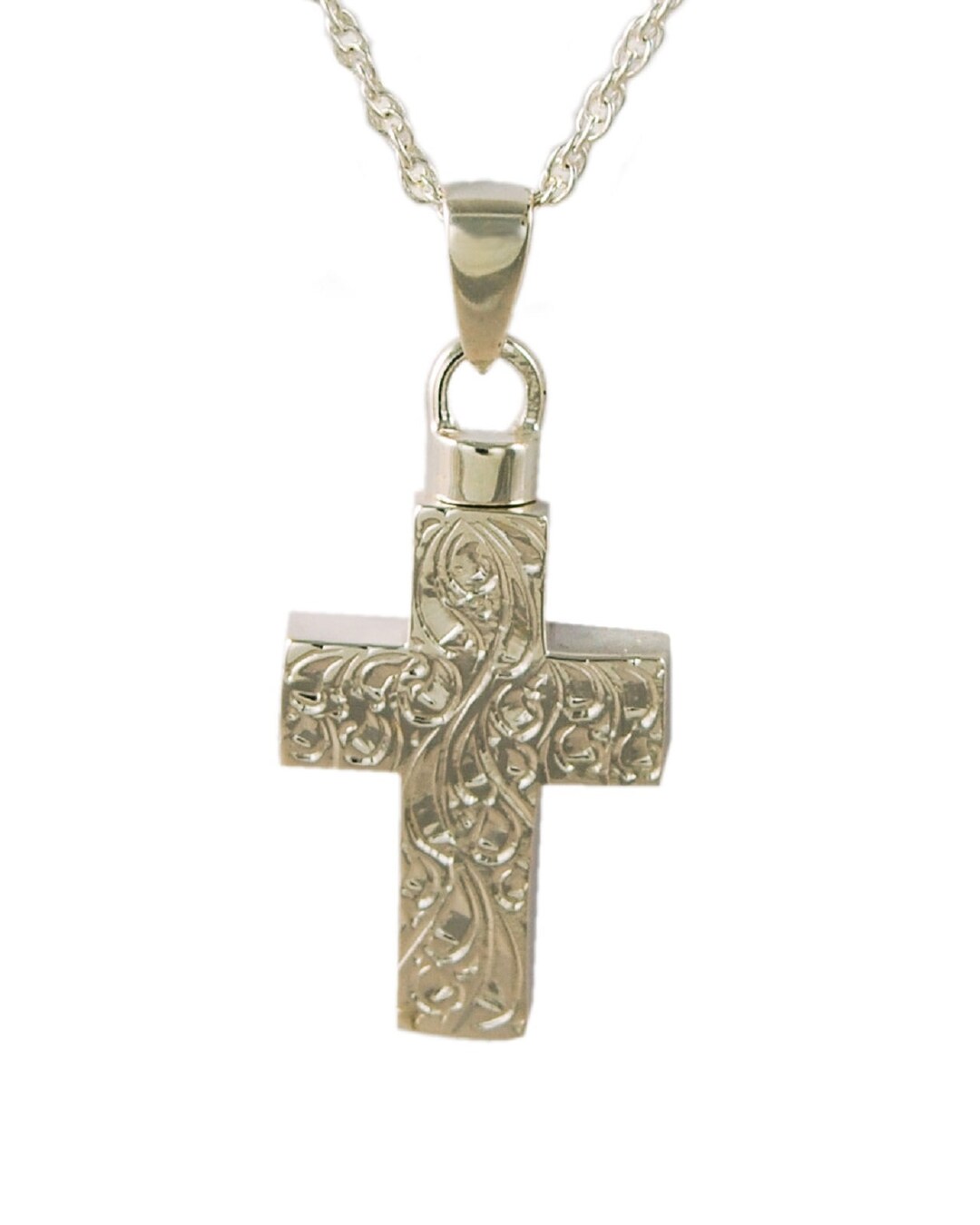 Cremation Cross Etched Pendant-urn Necklace-memorial Nmemorial Jewelry ...