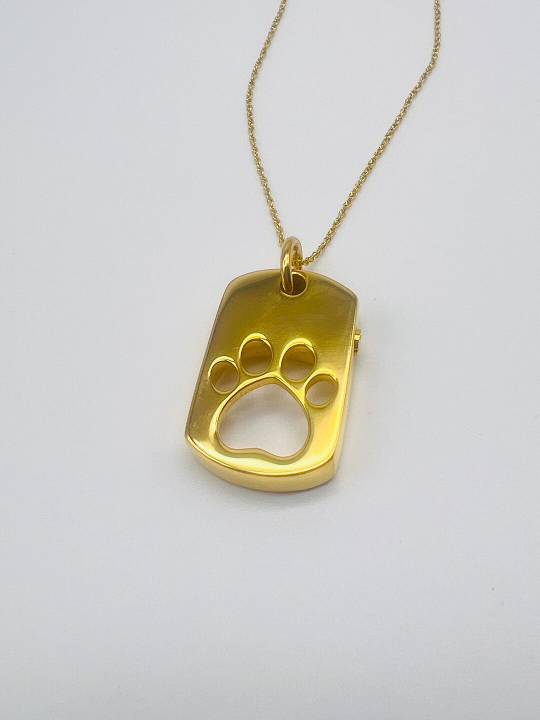 Cremation Dog Tag Paw Urn Pendant Necklace Memorial Necklace Memorial ...