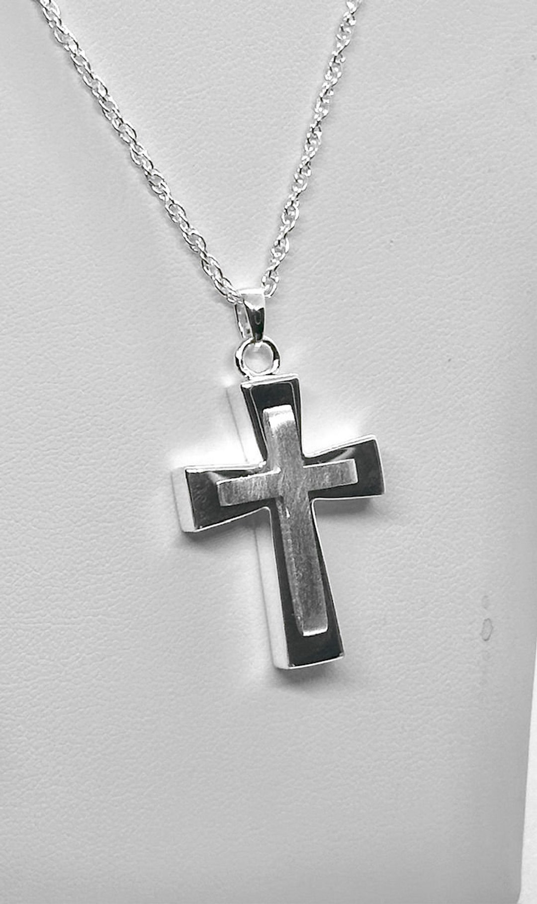 Cremation Double Cross Pendant Urn Necklace Memorial Silver or Gold ...