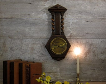 Antique Carved Barometer - Etsy