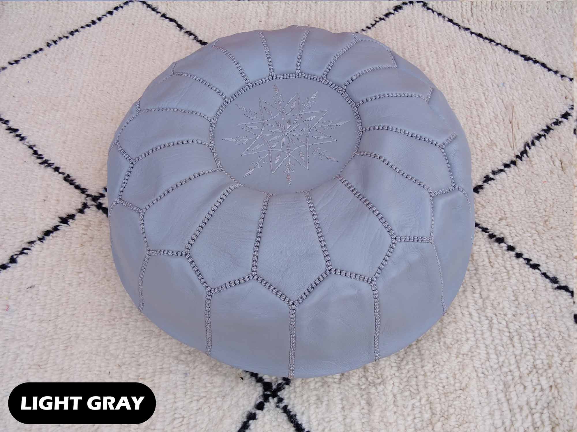 Puf de cuero gris con costuras grises Multi Color gris | Etsy