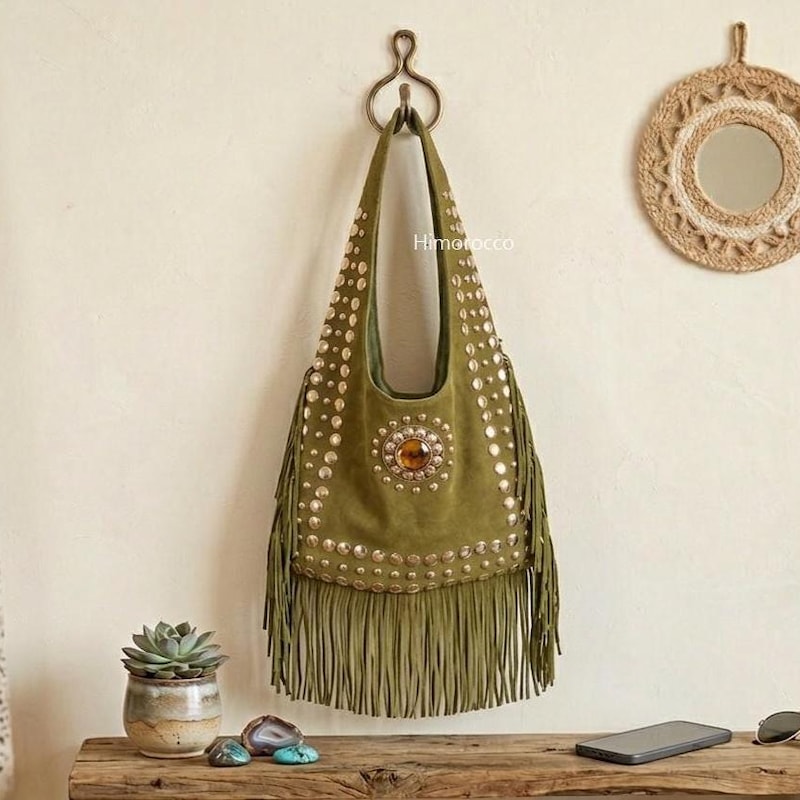 Green Fringe Handbags - Etsy
