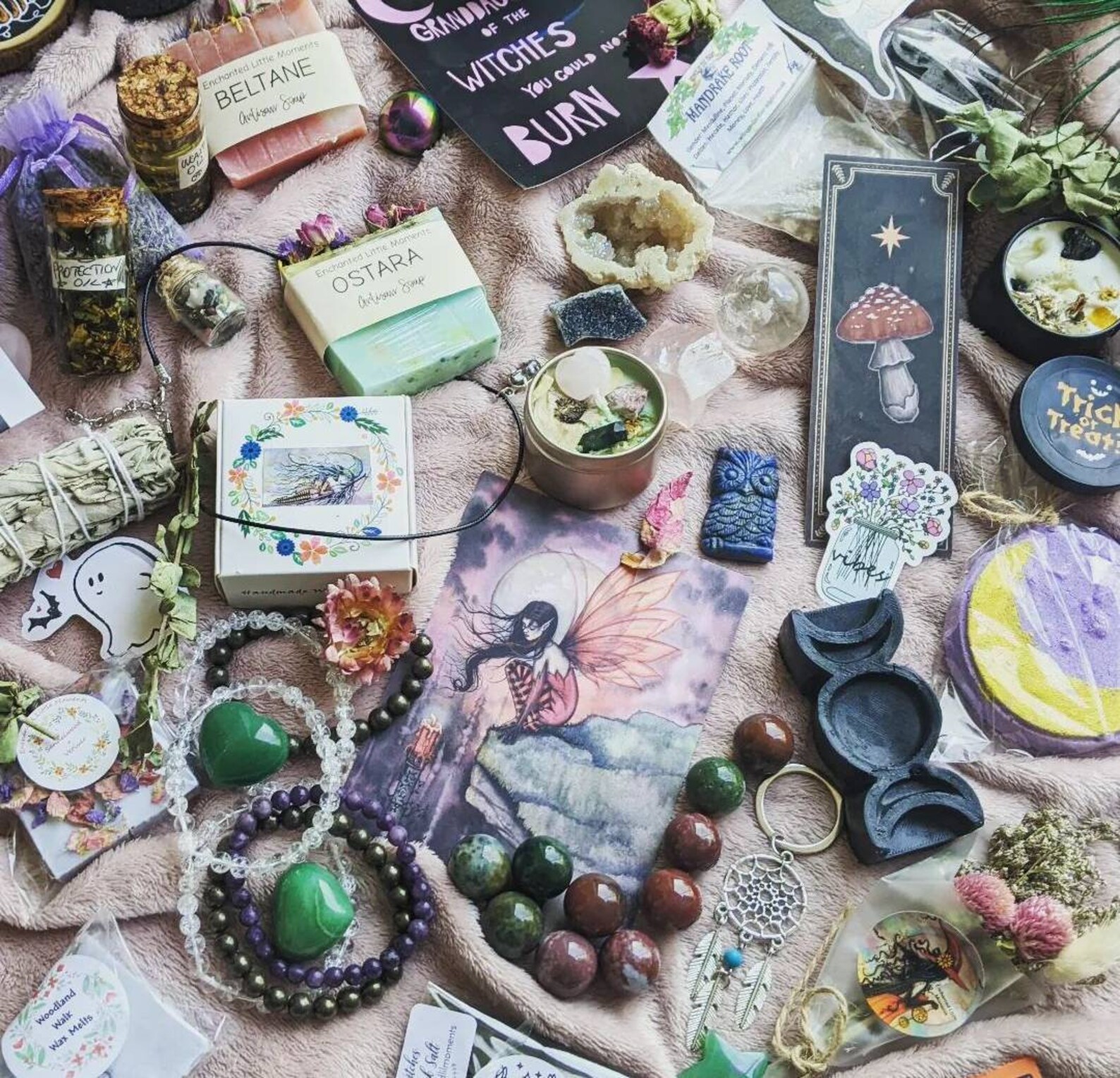 Witch Box Witch Mystery Box Crystal Candle Ostara Kit - Etsy UK
