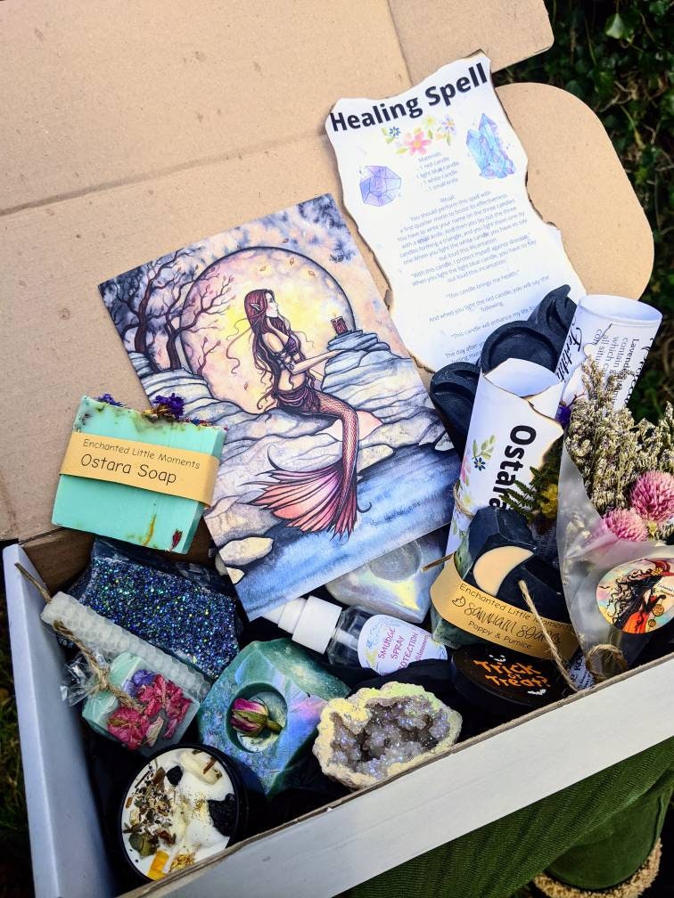 Witch Box Witch Mystery Box Crystal Candle Ostara Kit - Etsy UK