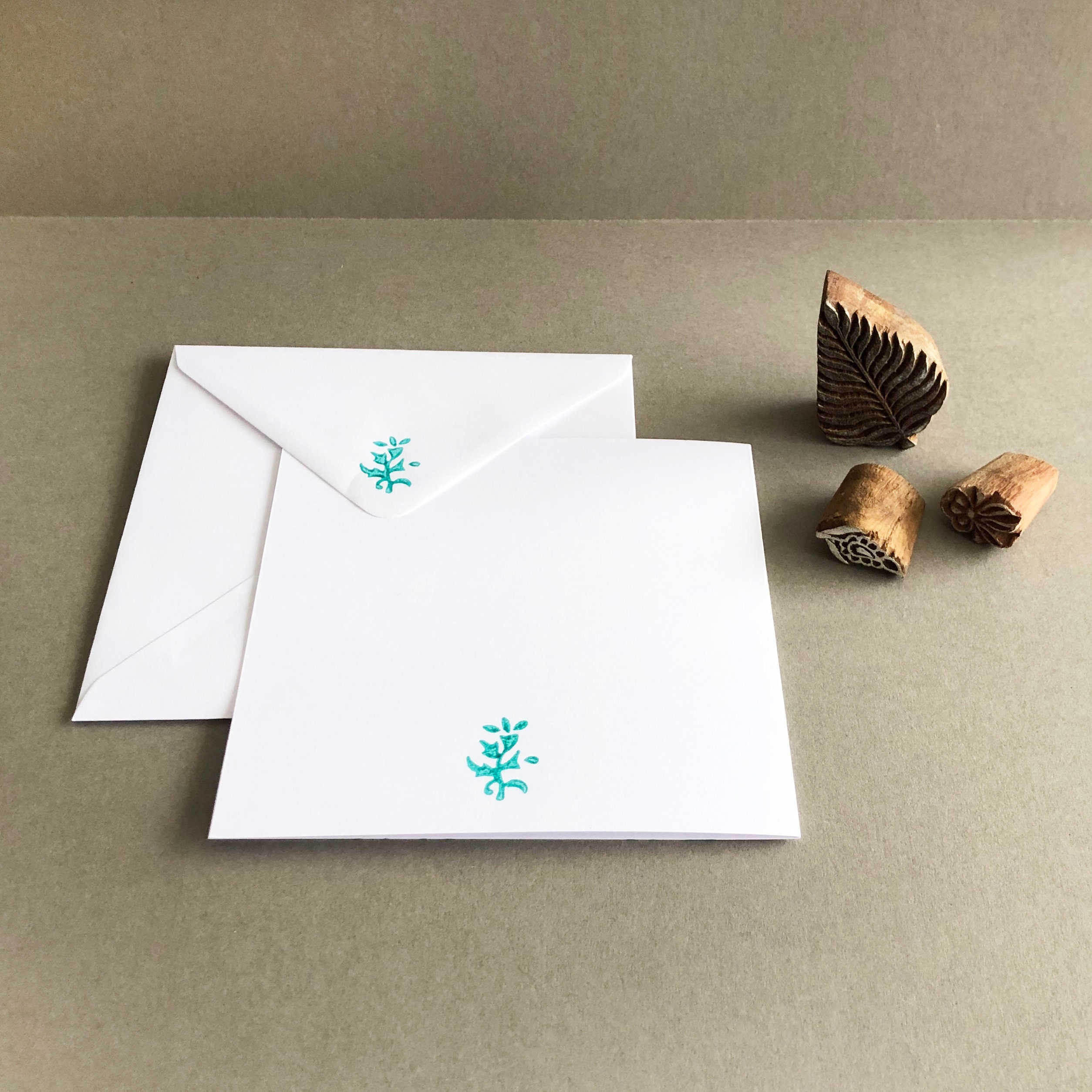 Hand Printed Card Using Vintage Indian Print Blocks in Crisp - Etsy