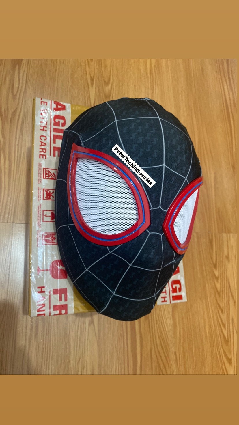 Mask Faceshell Miles Morales Spiderman Into Spiderverse - Etsy Singapore