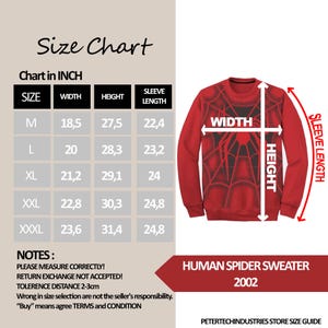 Human Spider Sweater Spiderman Sam Raimi 2002 - Etsy