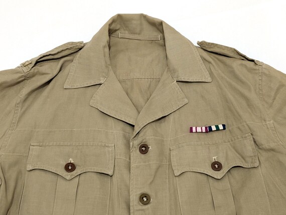 Vintage 50s British Army Military Officer Bush Khaki … - Gem