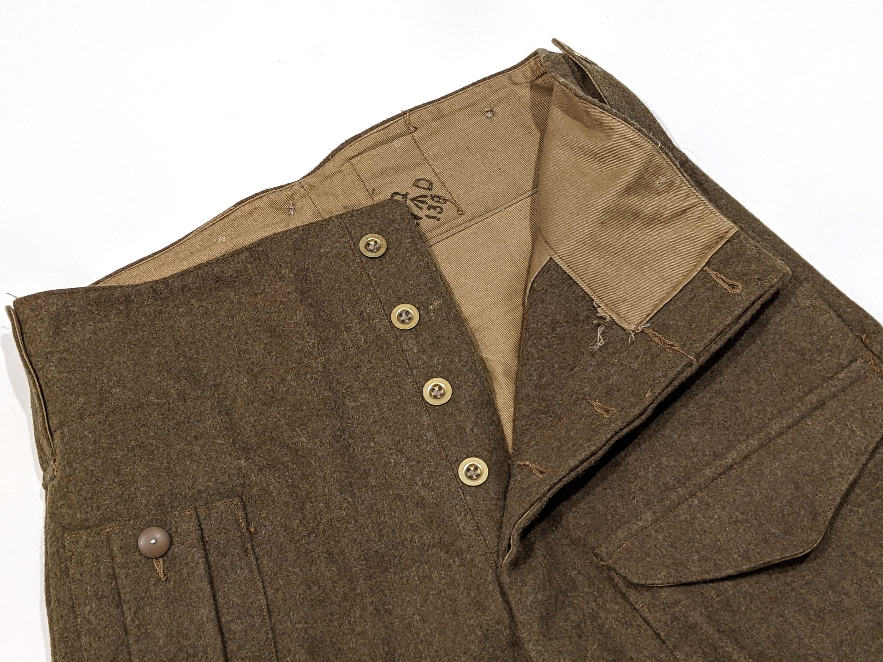 Vintage WW2 British Army Battledress Serge Wool Trousers Kettering Co ...