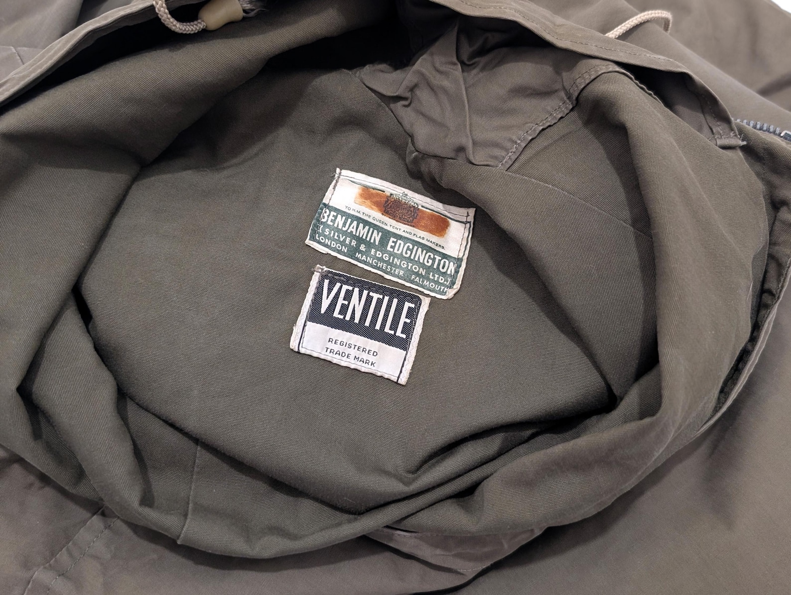 Vintage 60s Rare Benjamin Edgington Ventile Pre Blacks Olive Smock ...