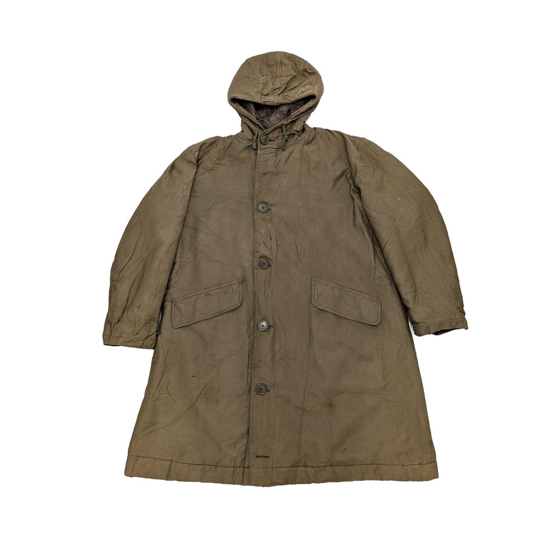 Vintage 40s WW2 Era US Army N1 USN Navy Deck Alpaca Parka Talon Zipper ...