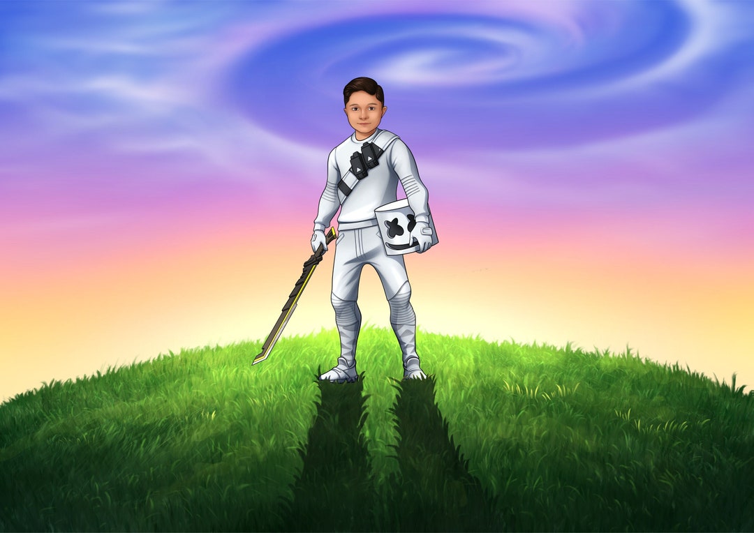 Game Themed Custom Portrait. Digital Portrait From Photo. Best Birthday ...