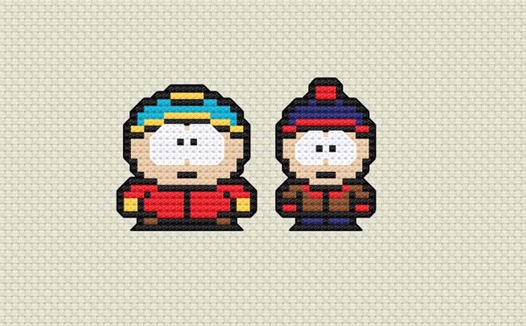 Cartman & Stan Cross Stitch Pattern - Etsy