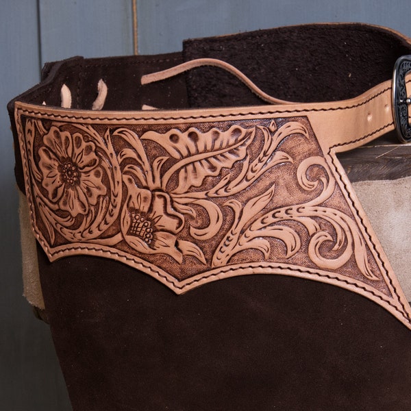 Leather Western Shotgun Chaps - Etsy