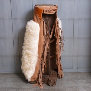 Custom Leather Batwing Chaps – Handmade With Fringes & Fur, Western ...
