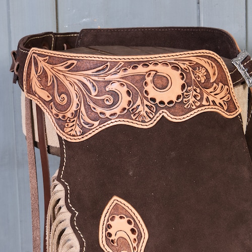 Custom Made Leather Chinks/new Chaps/rough Out/r Bar K - Etsy
