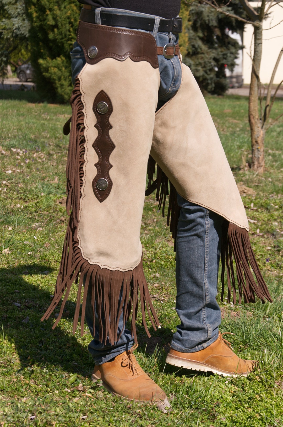 Made-to-order Handmade Leather Chinks - Etsy