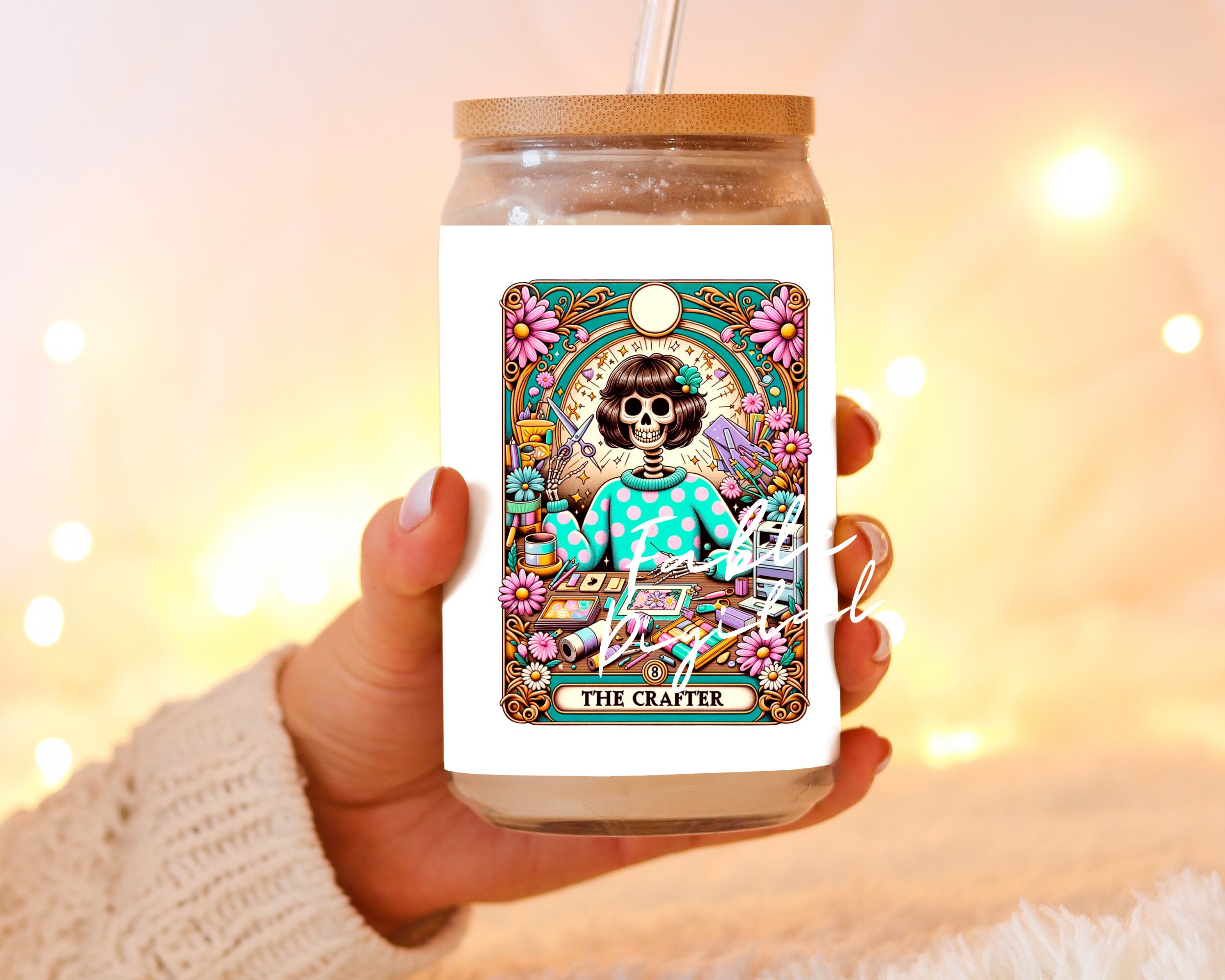 The Crafter Tarot Card PNG, Humorous Swearing Skeleton Sublimation ...