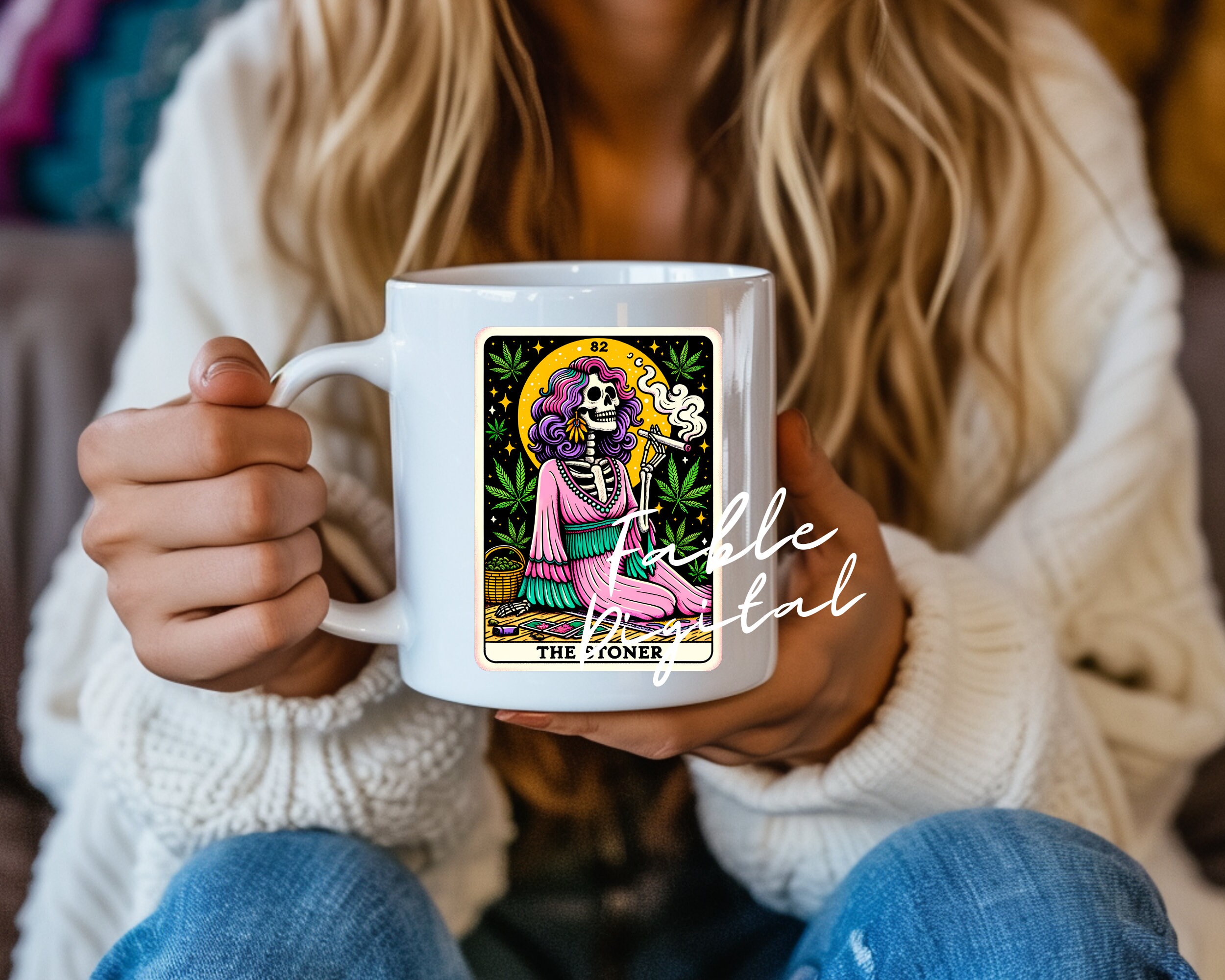 The Stoner Skeleton Tarot Card PNG, Funny Cannabis Skeleton Sublimation ...