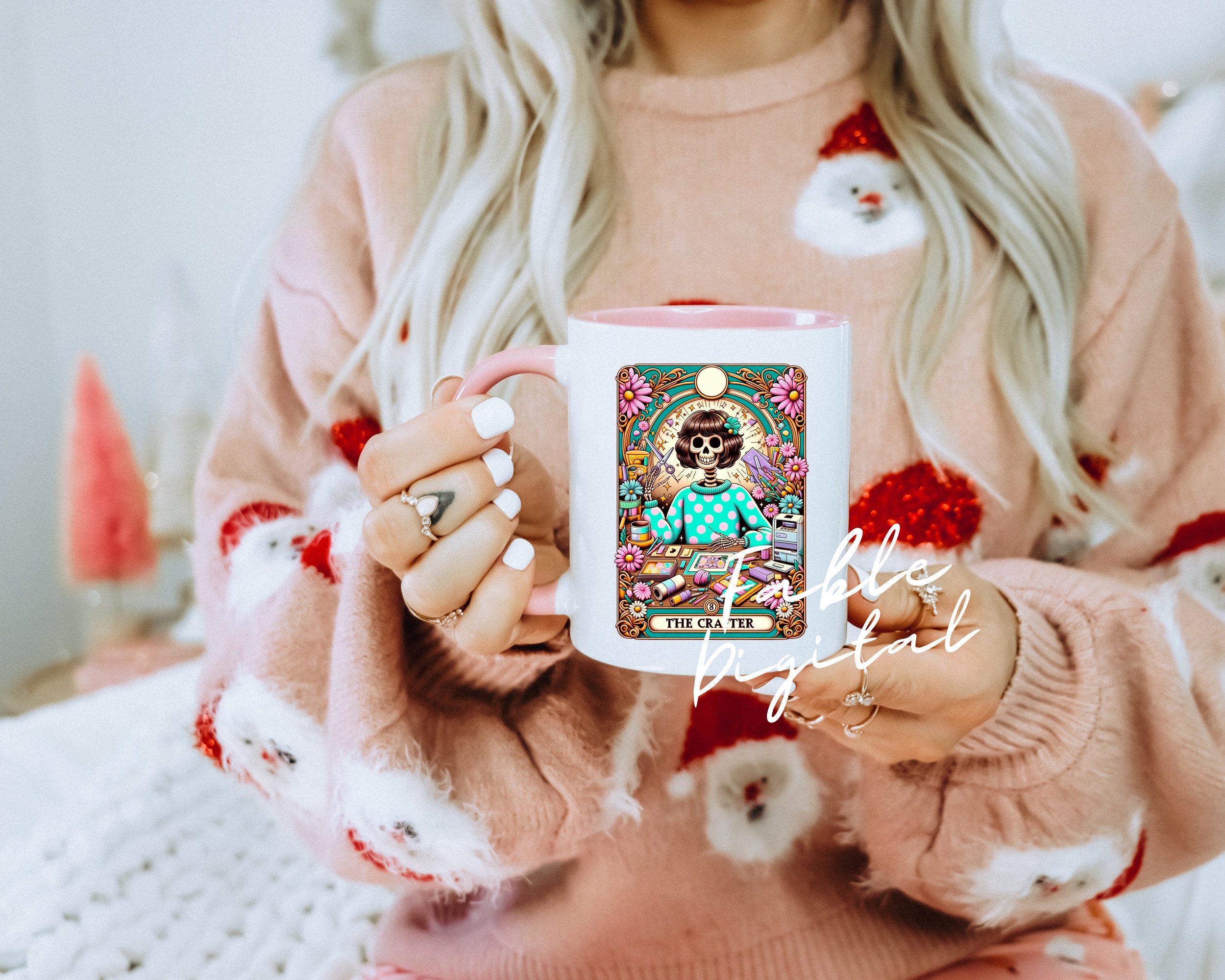 The Crafter Tarot Card PNG, Humorous Swearing Skeleton Sublimation ...