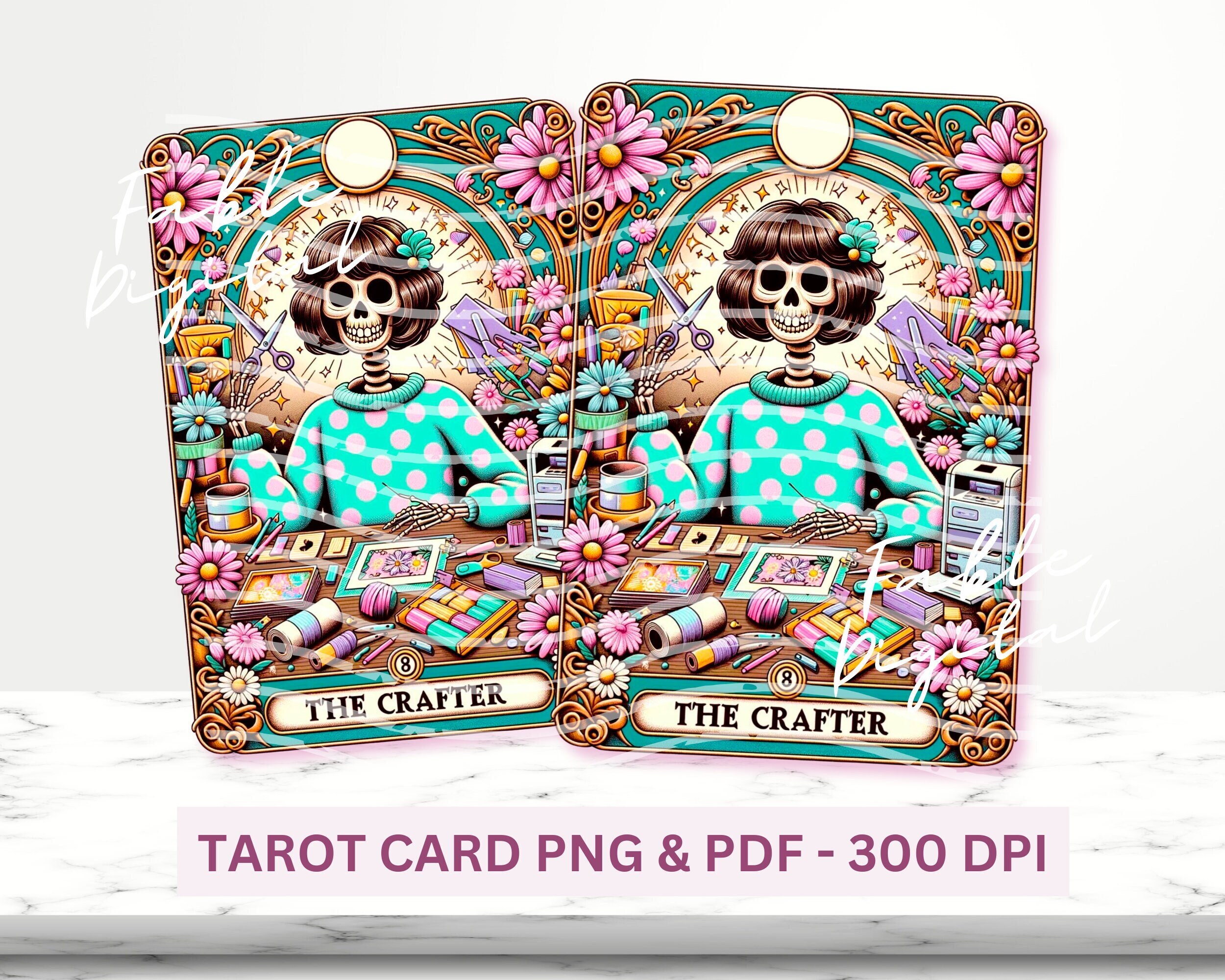 The Crafter Tarot Card PNG, Humorous Swearing Skeleton Sublimation ...