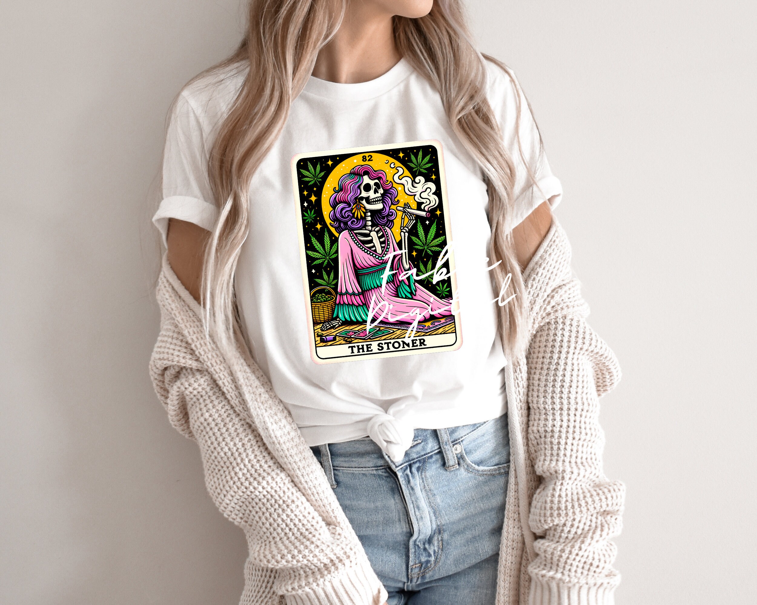 The Stoner Skeleton Tarot Card PNG, Funny Cannabis Skeleton Sublimation ...