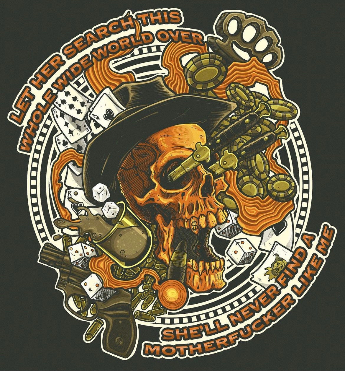 Skull Gambler Vinyl Sticker - Etsy