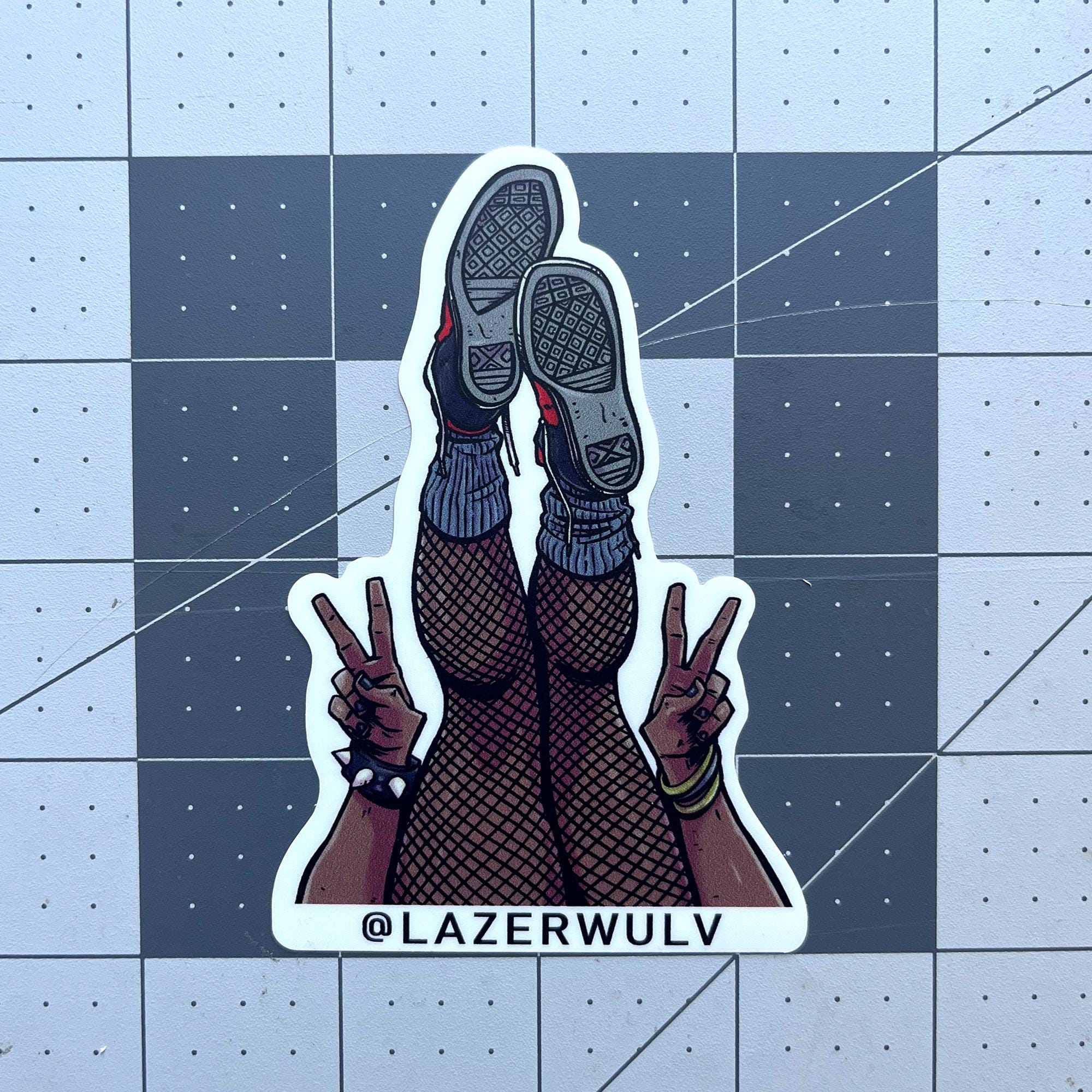 Footsie Series Fishnet Kicks Vinyl Decal - Etsy